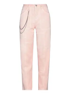 High Tapered Light Cotton Jeans Pink