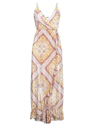 VANESSA SCOTT Maxi Flared Floral-print Dress - Yellow