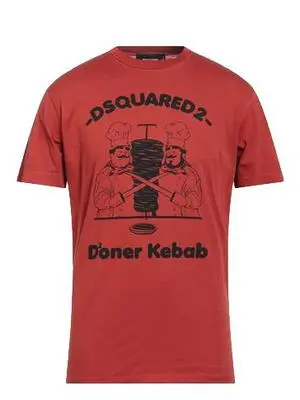 Dsquared2 Man T-shirt Rust Size Xl Cotton Red