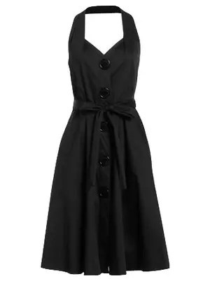 Moschino Midi Flared Dress Black