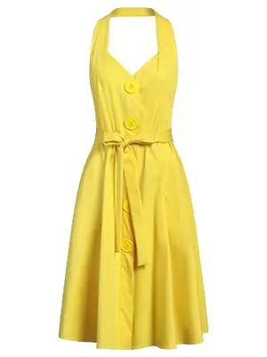 Moschino Midi Flared Dress Yellow