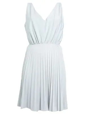 VANESSA SCOTT Mini Pleated Lamé Dress Silver