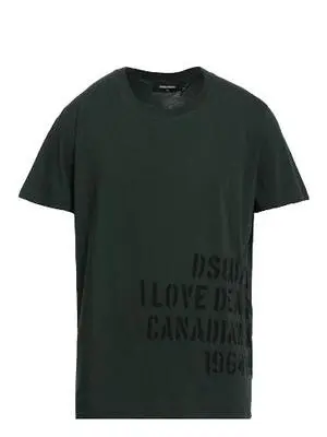 Dsquared2 Man T-shirt Dark Green Size S Cotton Green