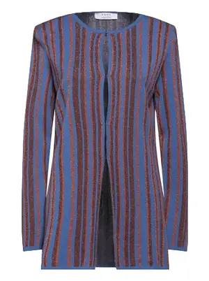 KAOS KAOS Striped Knit Cardigan Blue