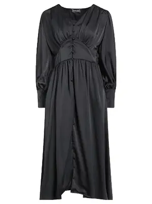VANESSA SCOTT Midi Shirt Dress - Black