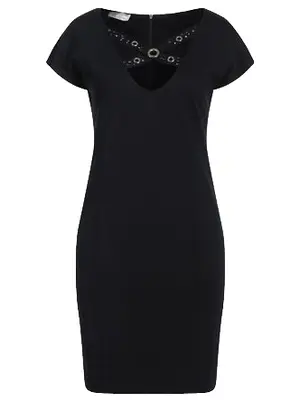 EAN 13 Mini Bodycon Dress With Appliqués - Black