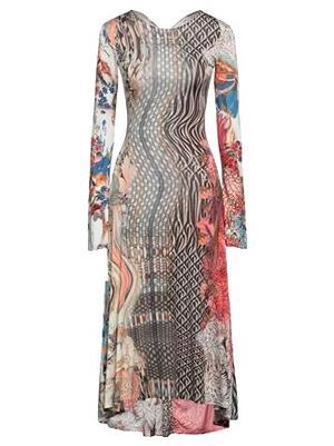 MARINE SERRE Midi Dress Taupe Size Viscose, Elastane - Grey