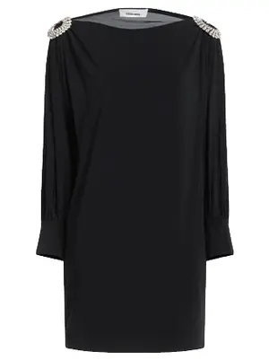 CIRCUS HOTEL Mini Dress In Light Viscose Black