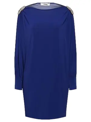 CIRCUS HOTEL Mini Dress In Light Viscose Blue