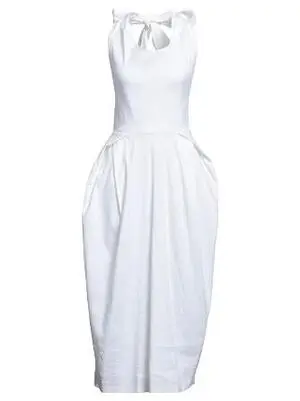 Fabiana Filippi Maxi Dress In Linen, Cotton, And Elastane White