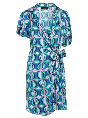 ANGELA MELE MILANO Mini Viscose Wrap Dress - Blue