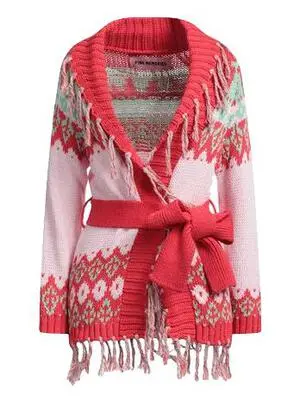 PINK MEMORIES PINK MEMORIES Knitted Cardigan With Fringes Red