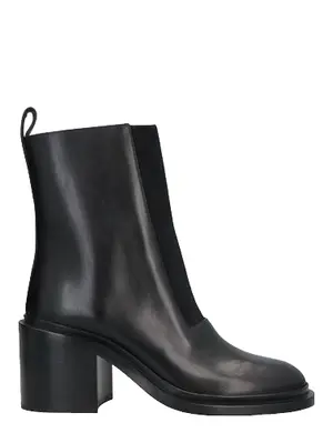JIL SANDER Leather Ankle Boots Black