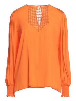 True Royal TRUE ROYAL Chiffon Lace Top Orange