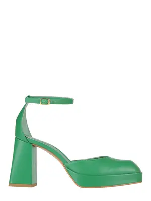 ISLO ISABELLA LORUSSO Leather Pumps With Ankle Strap Green