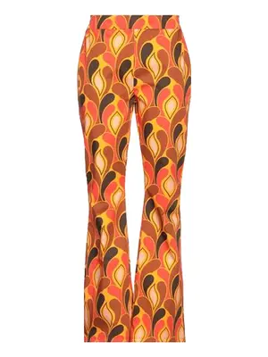 SISTE'S Printed Flared Leg Pants - Orange