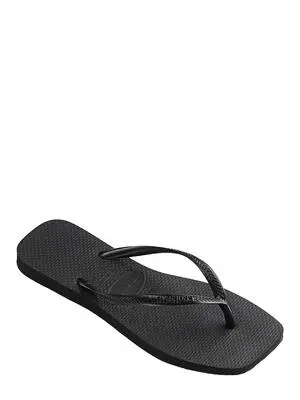 Havaianas Slim Square Toe Slip-on Sandals - Black