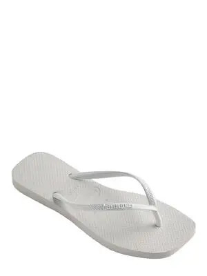 Havaianas Slim Square Toe Slip-on Sandals - White
