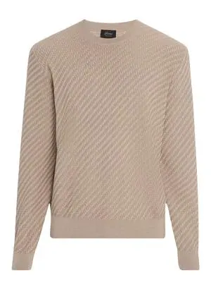 Brioni Basketweave Crewneck Sweater - Beige