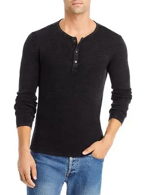 John Varvatos Memphis Waffle Henley - Black