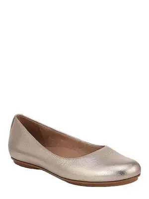Naturalizer Naturalizer Maxwell Skimmer Flat Warm Silver Leather