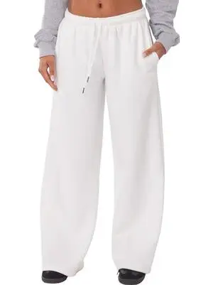 EDIKTED Kamari Low Rise Wide Leg Sweatpants - White