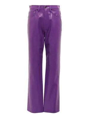 AGOLDE 90s Pinch High-rise Faux Leather Pants - Purple