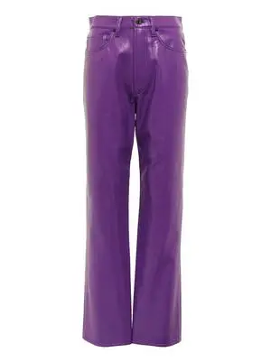 AGOLDE 90s Pinch High-rise Faux Leather Pants - Purple