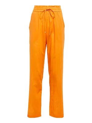 BANANHOT Straight Linen Pants - Orange