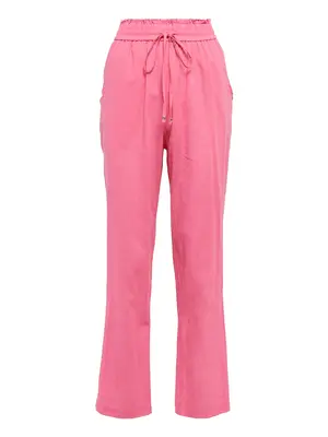 BANANHOT Straight Linen Pants - Pink