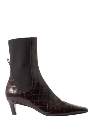 TOTÊME The Mid Heel Croc-effect Leather Ankle Boots
