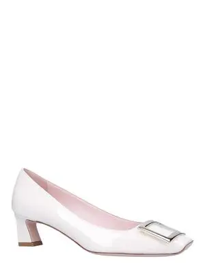 ROGER VIVIER Patent Leather Decolleté Belle Vivier 45 Pumps - Beige