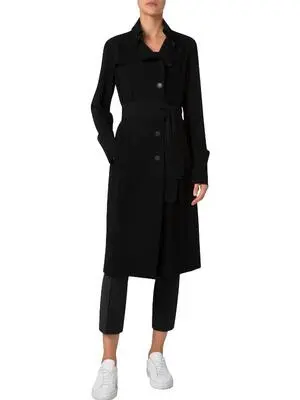 Akris Laser Cut Technical Crepe Trench Coat - Black