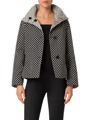 Akris Polka Dot Reversible Jacket - Black Cream
