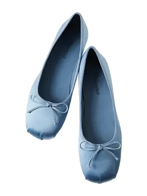 Jeffrey Campbell Aurora Ballet Flats Blue Satin
