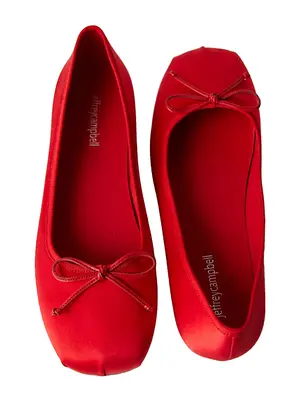 Jeffrey Campbell Aurora Ballet Flats Red Satin