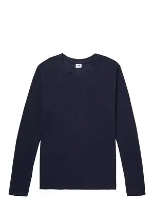 Nn07 Clive Waffle-knit Cotton And Modal-blend T-shirt - Blue
