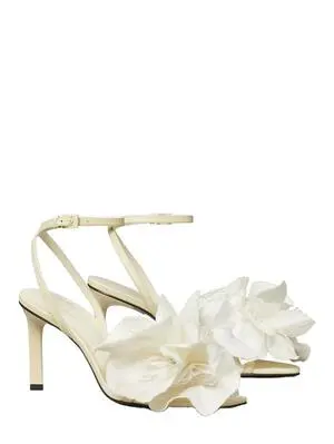 Tory Burch Flower Heeled Sandal Soft Custard