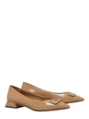 Tory Burch Georgia Pointed Toe Flat Almond Flour