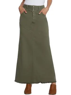 WASH LAB DENIM Wash Lab Denim Pieced Maxi Skirt Dusty Green
