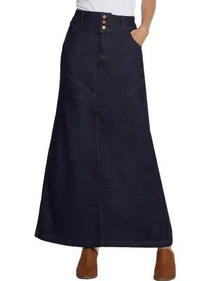 WASH LAB DENIM Pieced Maxi Skirt - Raw Denim