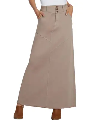 WASH LAB DENIM Wash Lab Denim Pieced Maxi Skirt Taupe