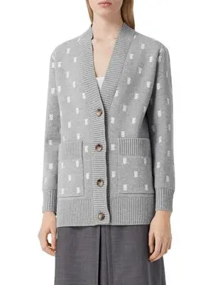 BURBERRY TB Monogram Jacquard Cardigan