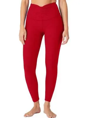 Beyond Yoga Space Dye V-waist Leggings Holly Red Heather