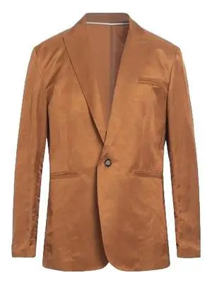 PAOLO PECORA Man Blazer Camel Size 38 Linen, Cotton, Viscose Beige