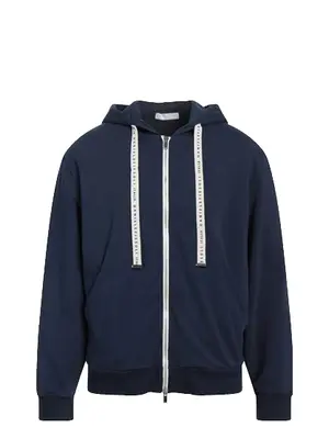 DANIELE FIESOLI Cotton Blend Zip Up Hoodie Blue
