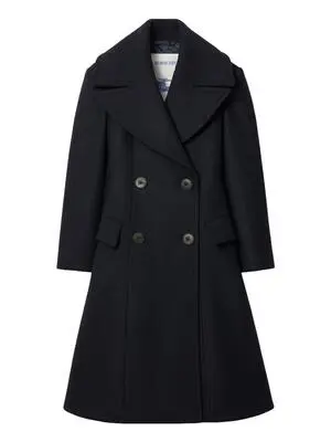 Burberry Wool Tailored Coat - Navy