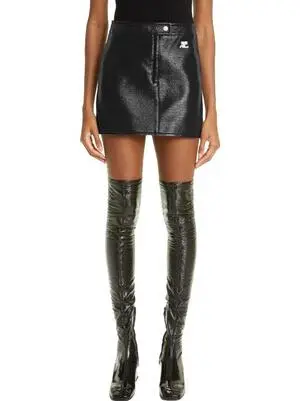 COURREGES Re-edition Vinyl Miniskirt - Black