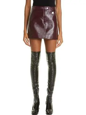 COURREGES Re-edition Vinyl Miniskirt - Burgundy