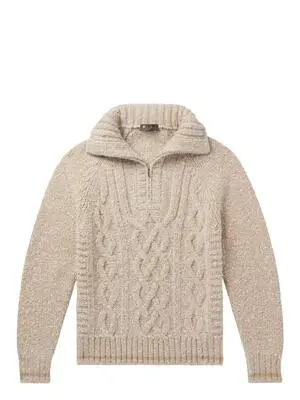 Loro Piana Cable-knit Cashmere Half-zip Sweater - Neutrals